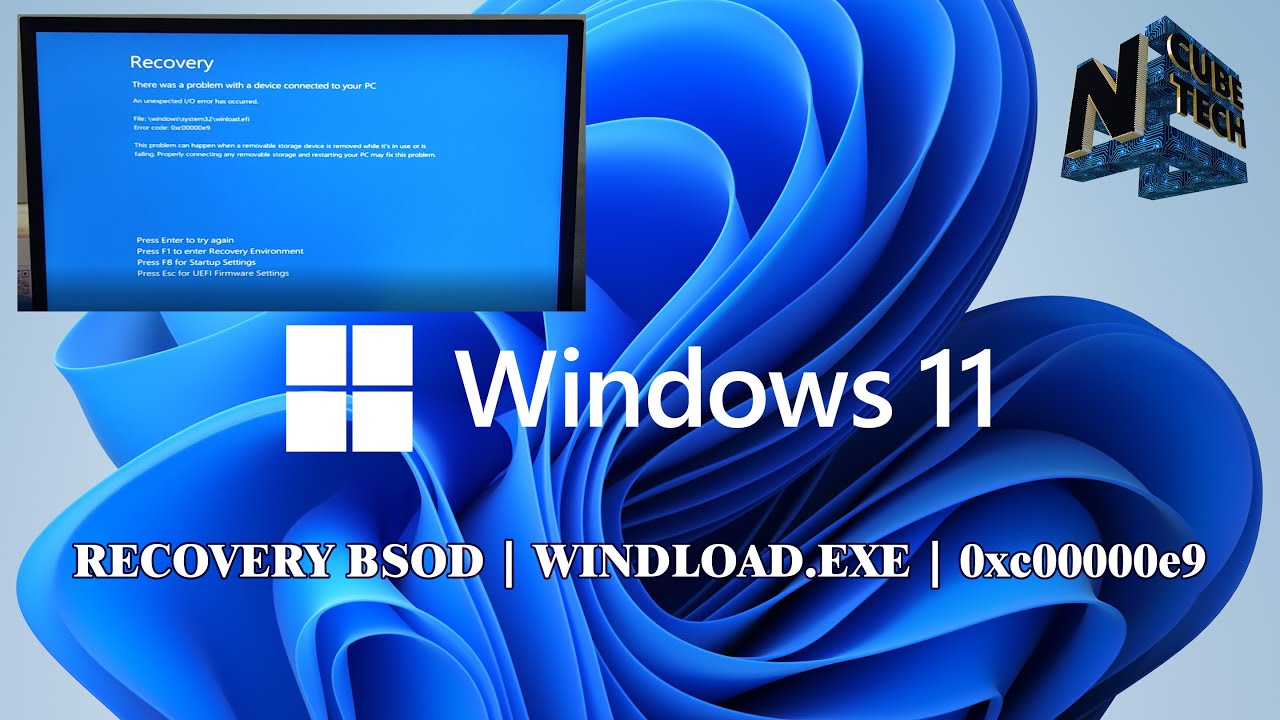 WINDOWS 11 BSOD | RECOVERY BSOD | 0xc00000e9| WINLOAD.EFI | BUG ...