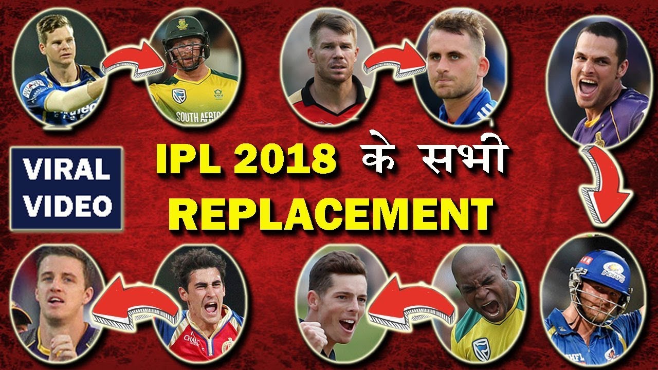 IPL 2018 के सभी REPLACEMENT खिलाड़ी | WARNER SMITH STARC SENTNER ...