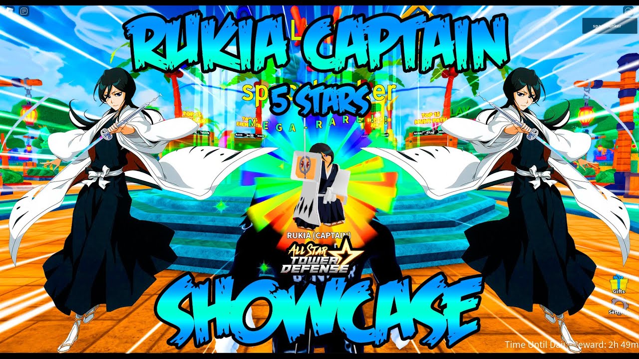 RUKIA CAPTAIN 5 STARS SHOWCASE🥶 🌟 ALL STAR TOWER DEFENSE 🌟 #roblox ...