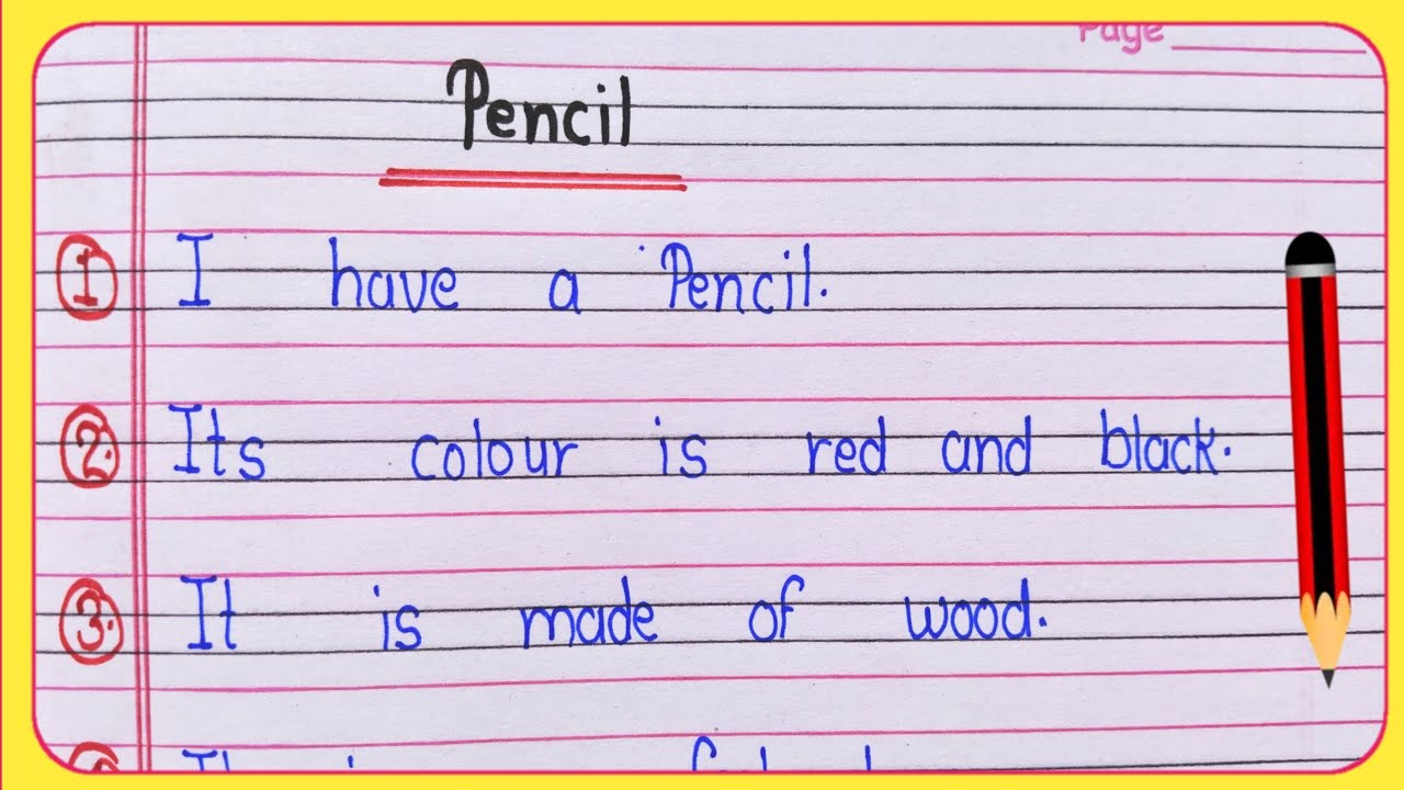 Pencil essay in english 5 lines|| 5 lines essay on pencil || few lines ...