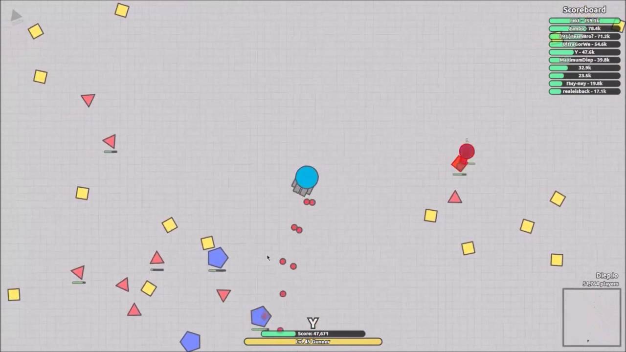 Diep io - MACHINE GUN! LVL 45 - YouTube