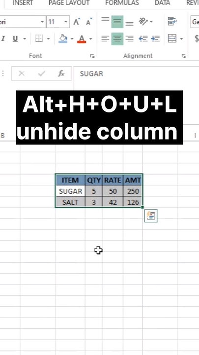 Shortcut Key Of Hide And Unhide Row And Column In Excel Excel Exceltips Shorts Exceltutorial
