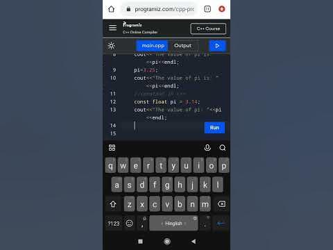 Constant variables in c++ #coding #trending #programming #c++ - YouTube