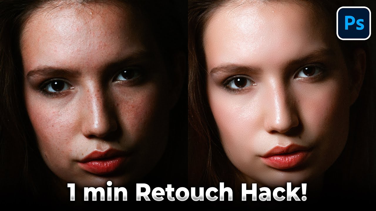 Photoshop 1 min Skin Retouch HACK! - YouTube