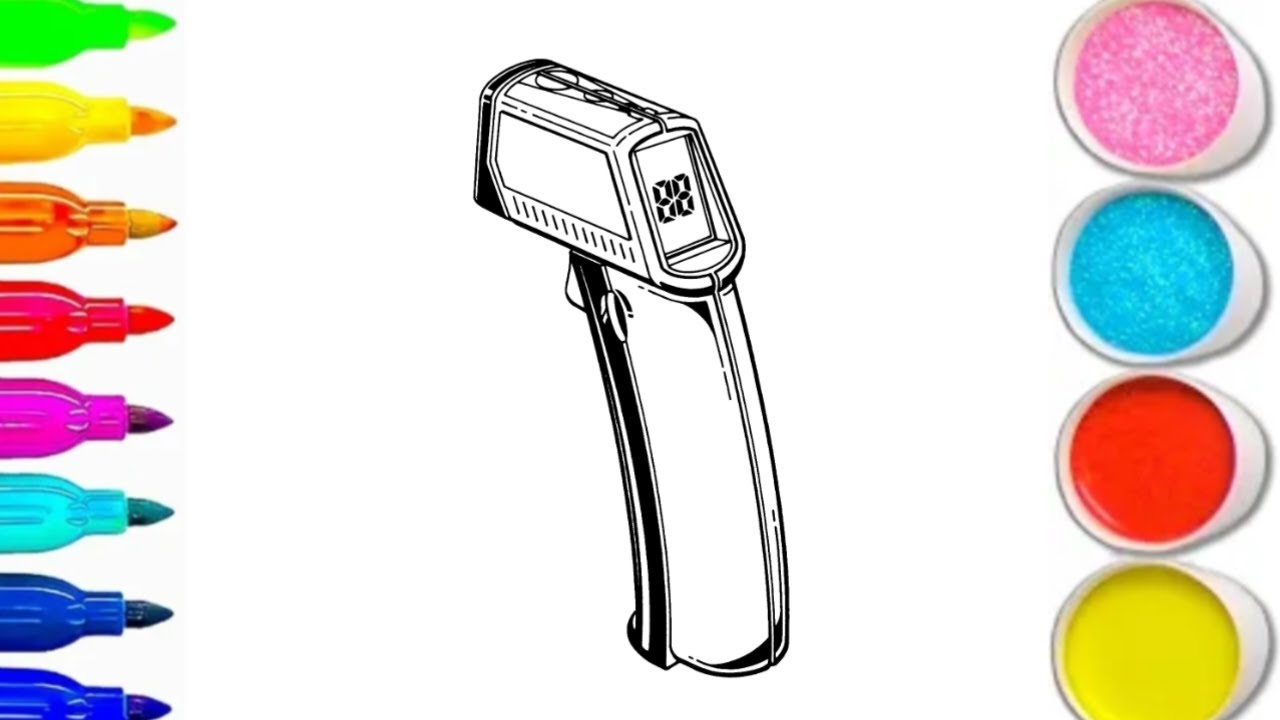 HOW TO DRAW AN ELECTRONIC THERMOMETER, DRAW CUTE THINGS FOR CHILDREN ...