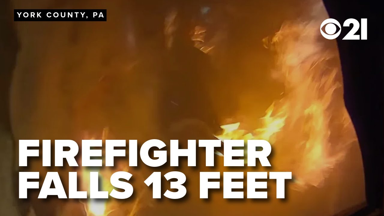 WATCH: Firefighter bodycam of responder falling nearly 13 feet battling ...
