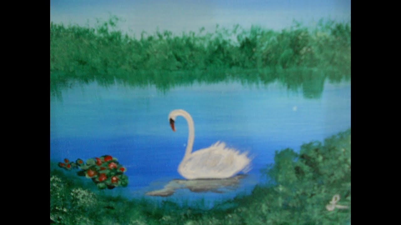 #Acrylic Painting #Swan| Step #1Tutorial Painting #Sky & Water| #EASY# ...