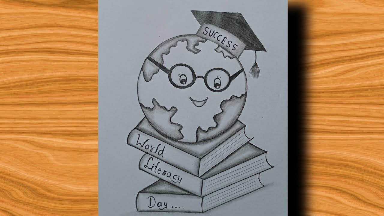 World literacy day drawing easy | How to draw international literacy ...
