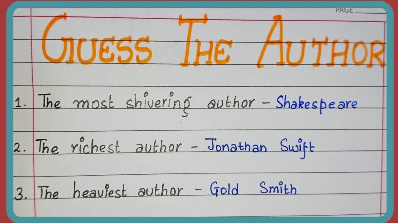 Guess the Author #studentsuccess #english #author #guess #games # ...