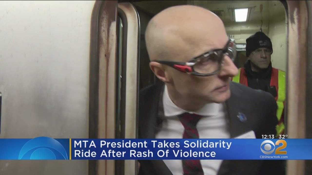 MTA President Takes Solidarity Ride After Rash Of Violence - YouTube