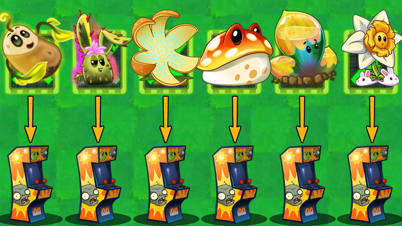 PvZ 2 Challenge - How many plants can defeat 27 Arcade Zombie's Arcade ...