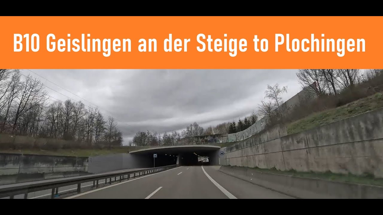 Germany: B10 Geislingen an der Steige to Plochingen - YouTube
