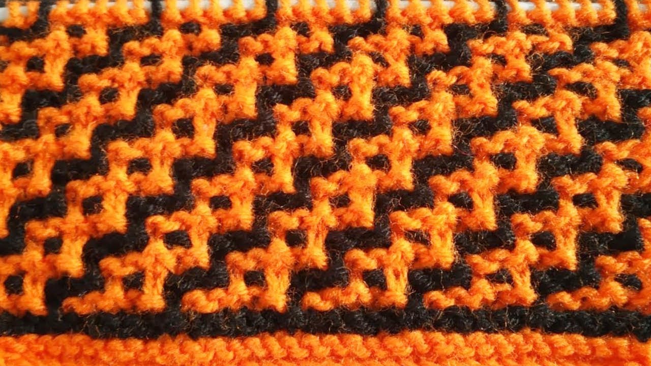 Double colour pattern of sweater - YouTube