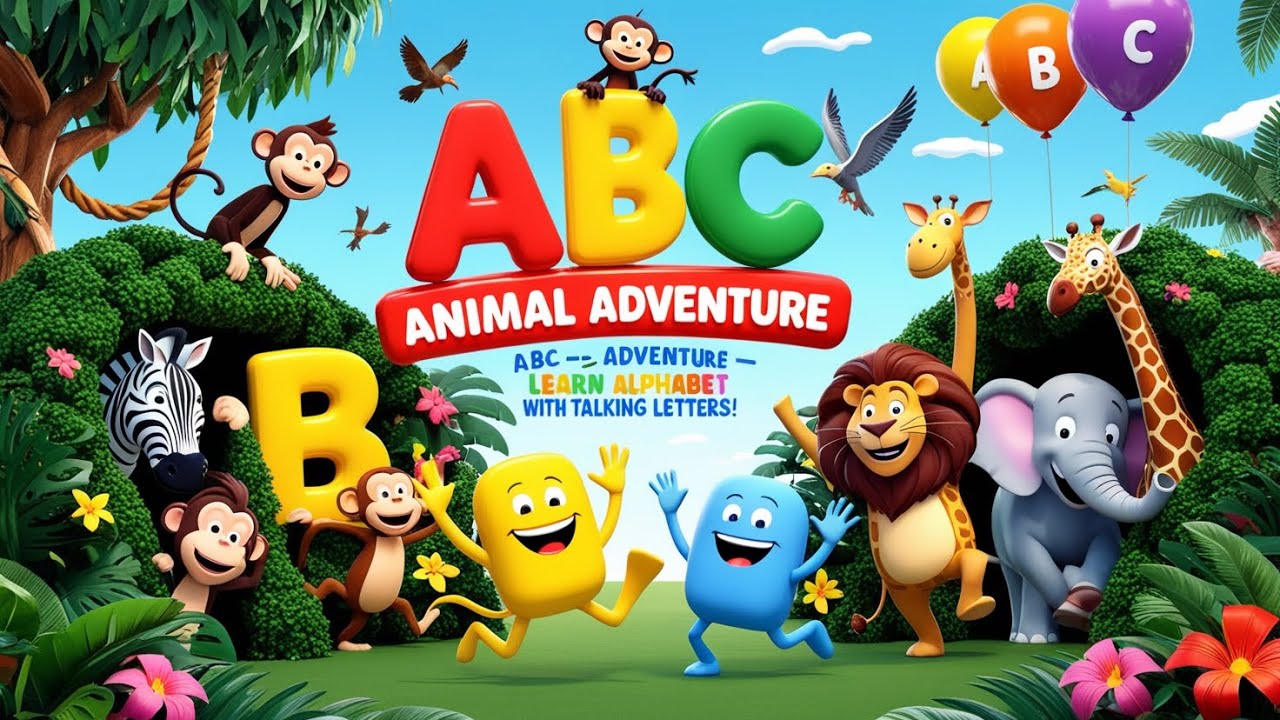 "ABC Animals Song 🐵🦁 Learn Alphabet with Cute Animal Friends! | A to Z ...