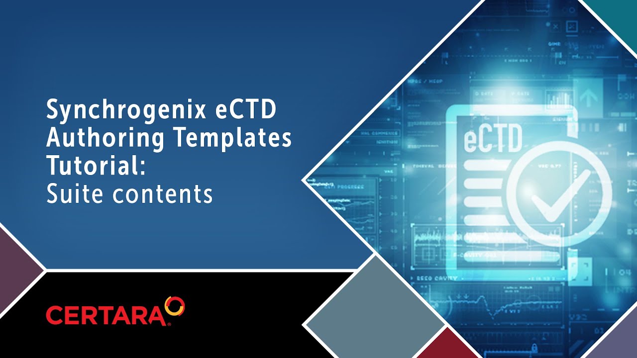 Synchrogenix eCTD Authoring Templates tutorial | Suite contents - YouTube