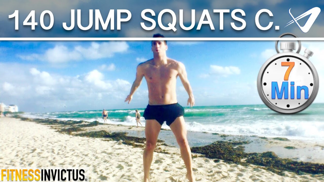 140 JUMP SQUATS CHALLENGE MIAMI BEACH - FITNESSINVICTUS - YouTube