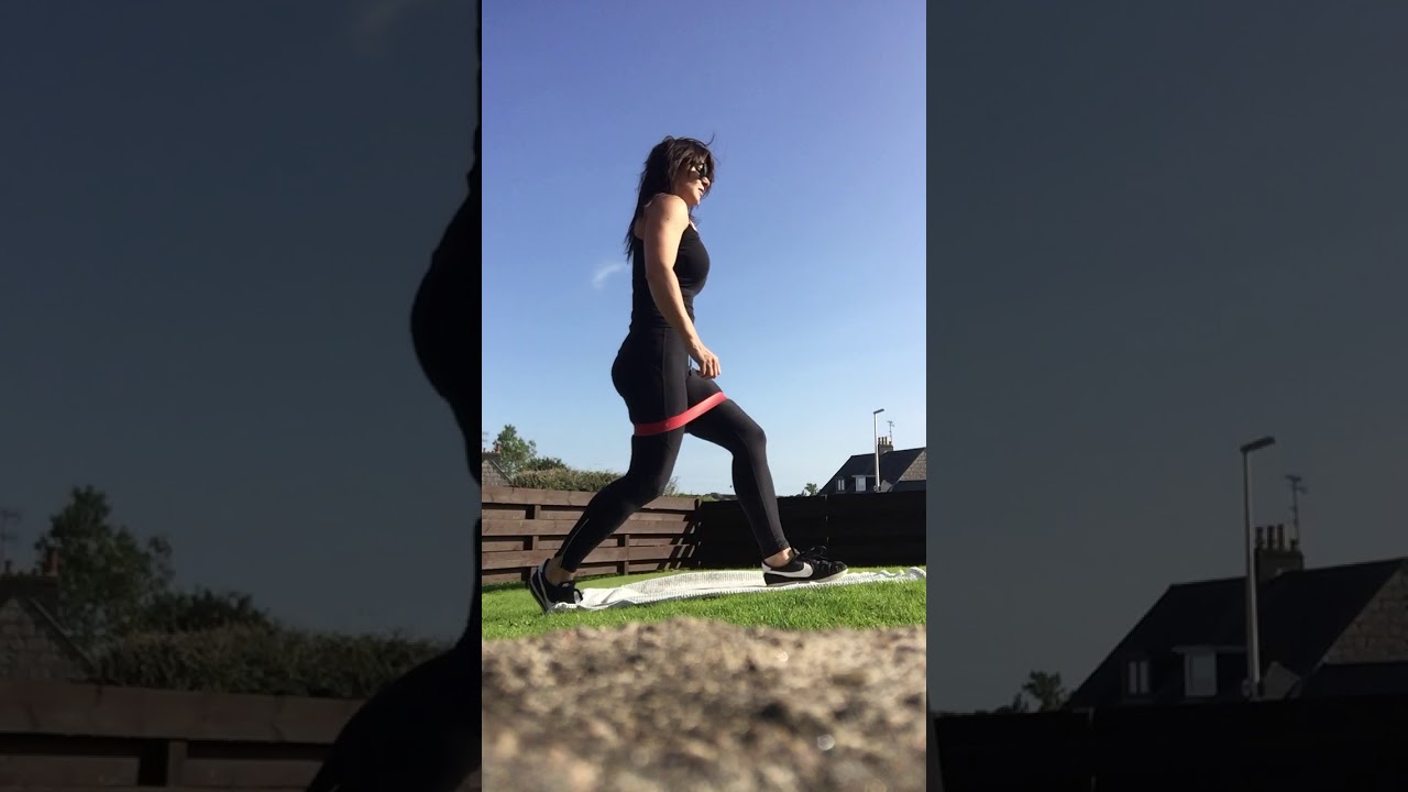 Resistance Band Loop Lunge and Kick Back - YouTube