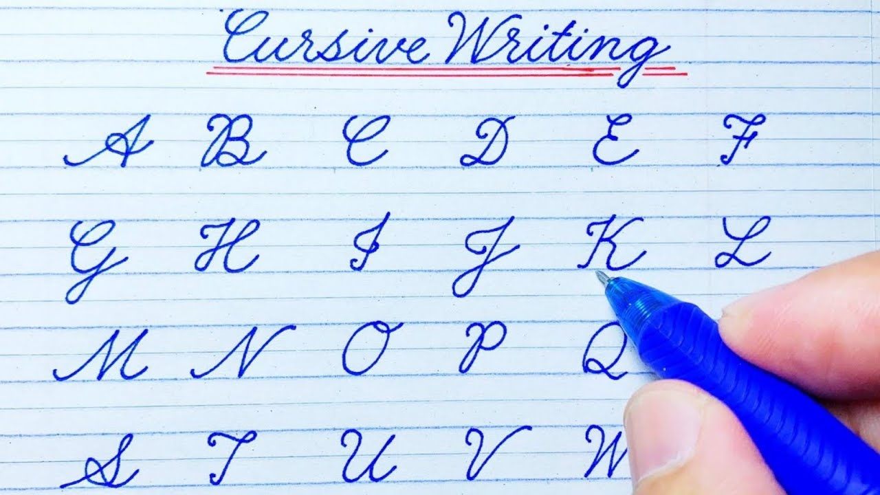 How to write English capital letters | Cursive writing A to Z | Cursive ...