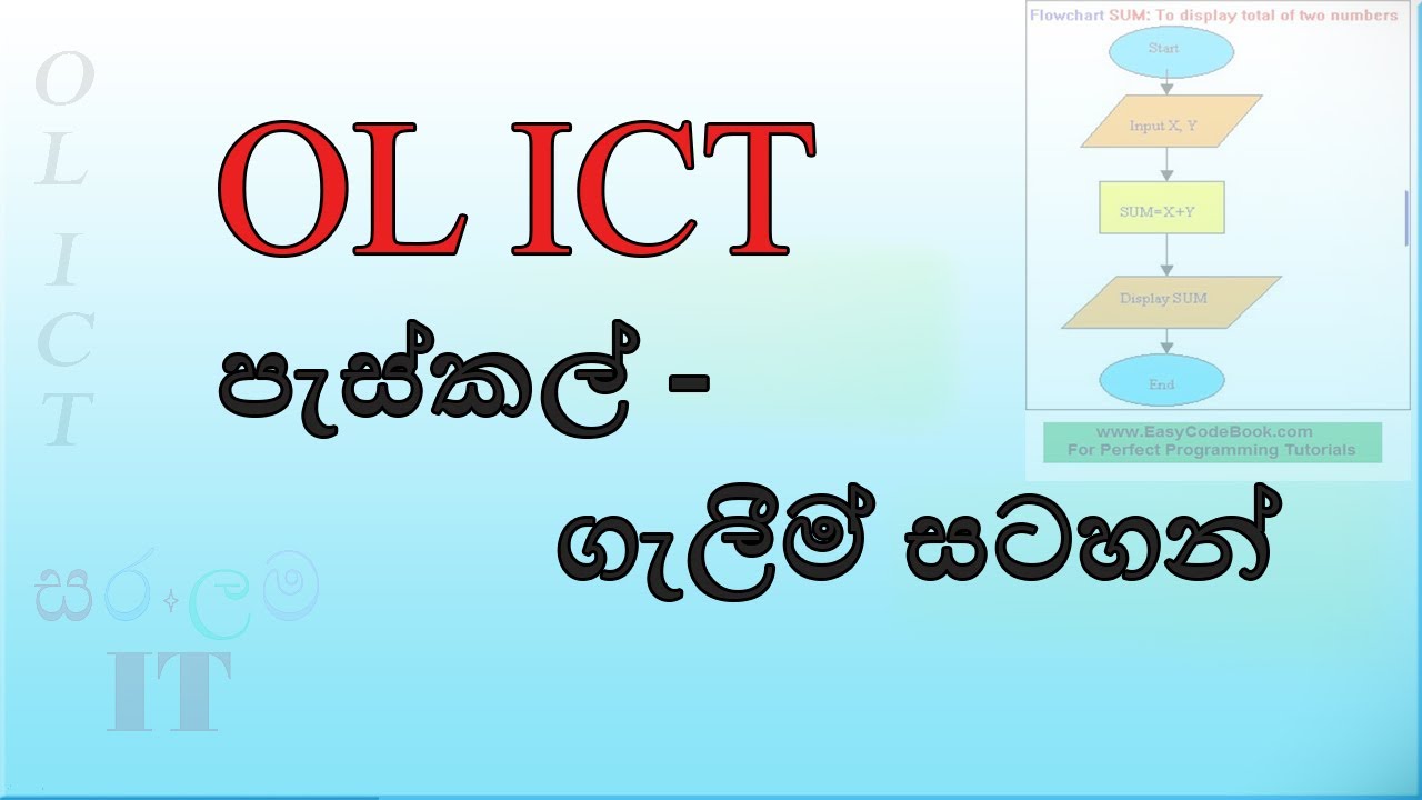 OL ict pascal | පැස්කල් -ගැලීම් සටහන් - YouTube
