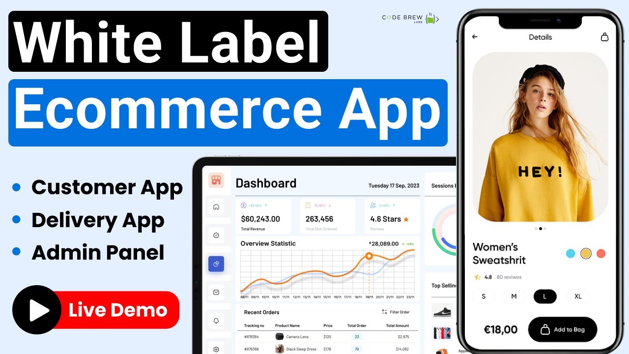 Build Your Own Ecommerce App | White Label Ecommerce App | Customer Purchase & Delivery ...