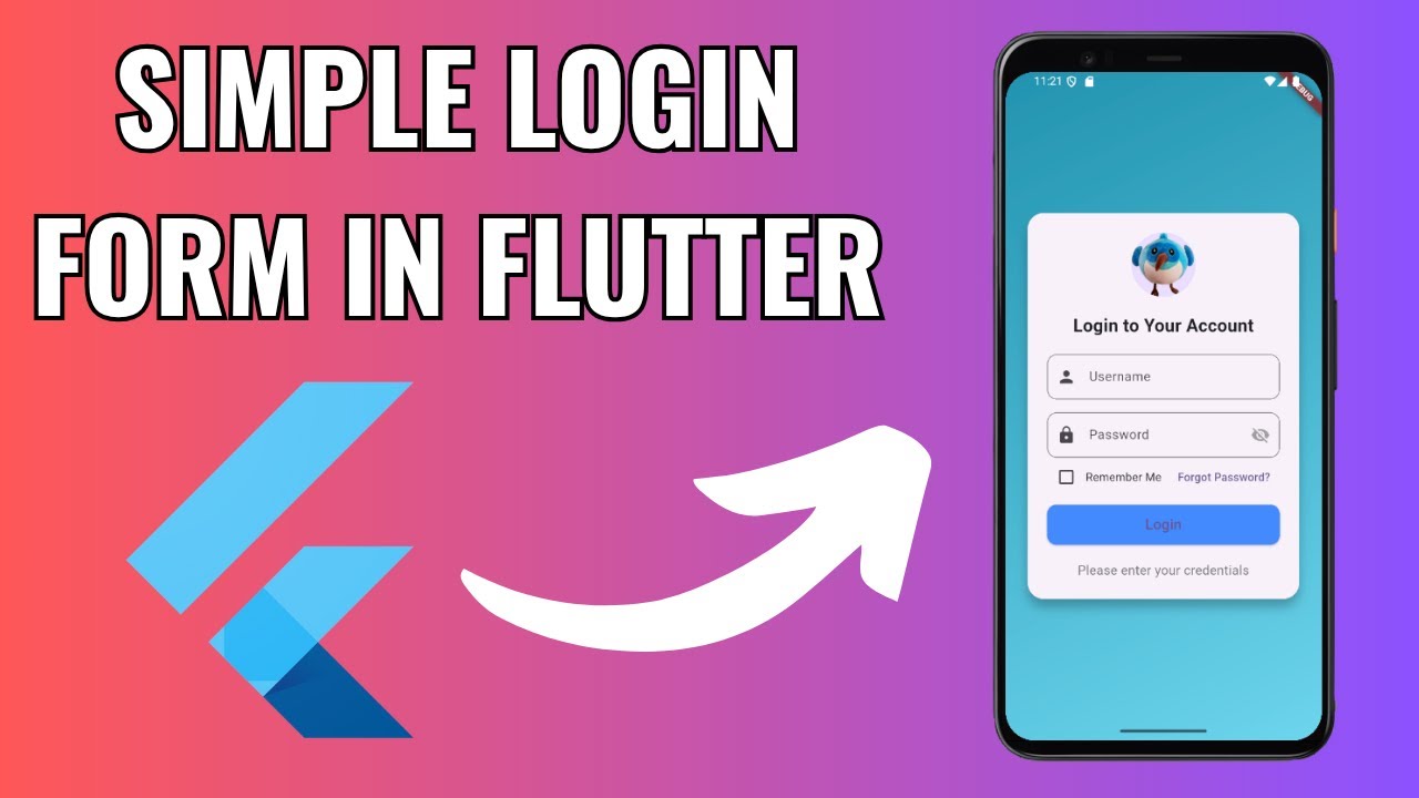 How to create Flutter Login Screen UI Design with Functionality ...