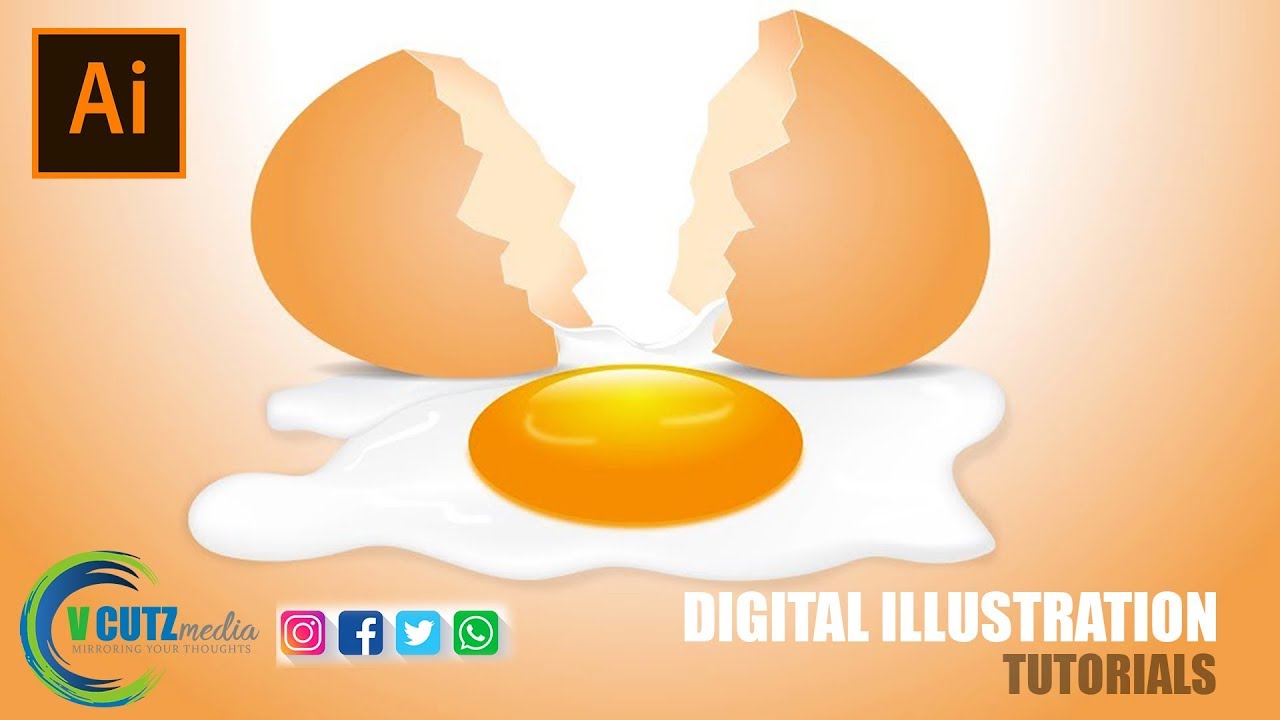 Digital Illustration | Adobe Illustrator Tutorial | Egg illustration ...
