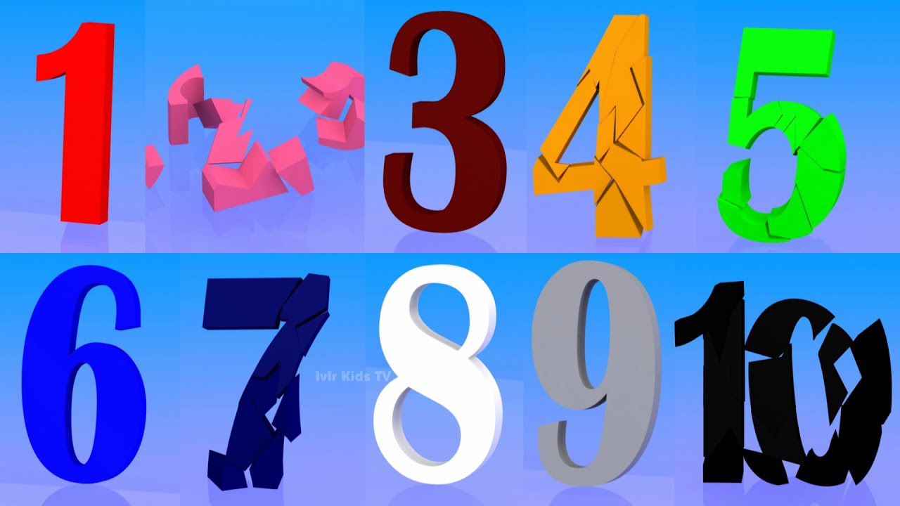 Сrashing 123 Puzzle Numbers | 3D Numbers, Count 1 to 10 - YouTube