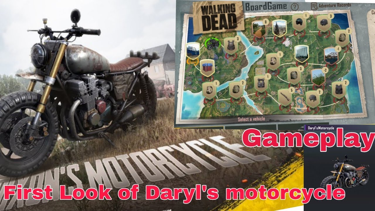 First look of Daryl's motorcycle pubg || New bike skin in pubg ...