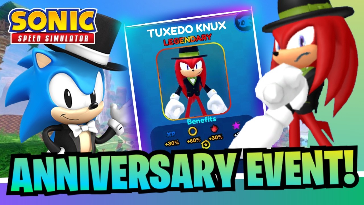 🎂🎩Tuxedo Knuckles is *HERE* For the Sonic Speed Simulator ANNIVERSARY!🎩🎂 - YouTube
