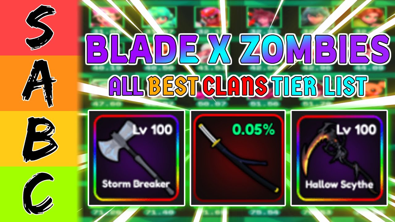 Ultimate Roblox Blade X Zombies Sword Tier List – Best Blades for ...