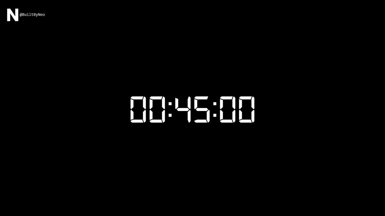 45 Minute Countdown Timer + Alarm | Full HD - YouTube