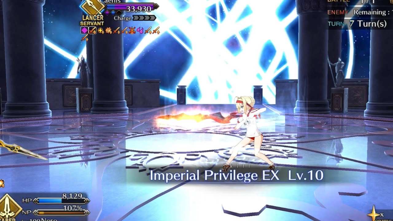 [FGO NA] Lostbelt 5 Olympus - Section 23-2 Caenis boss fight - Nero solo - YouTube