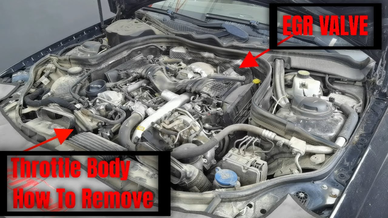 Mercedes Benz CLS 350 CDI- EGR Valve And Throttle Body Removal - YouTube