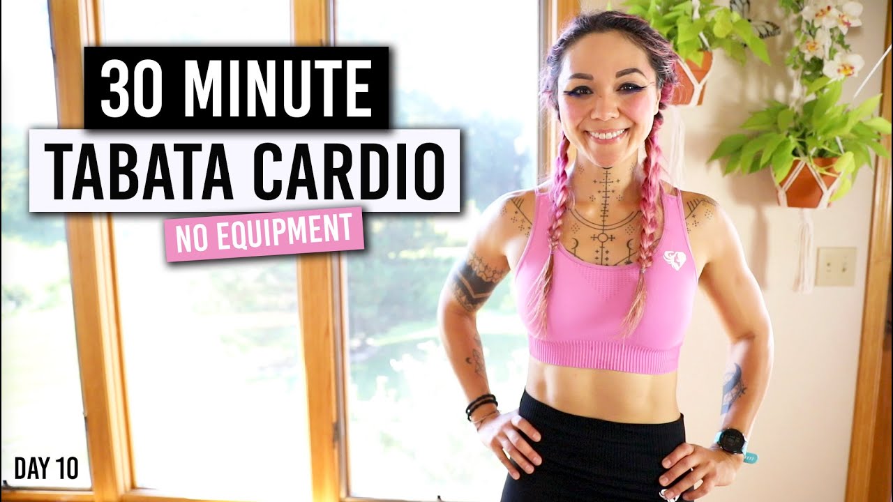 30 Minute Energizing Bodyweight TABATA Cardio Workout w/ Beginner Mods ...