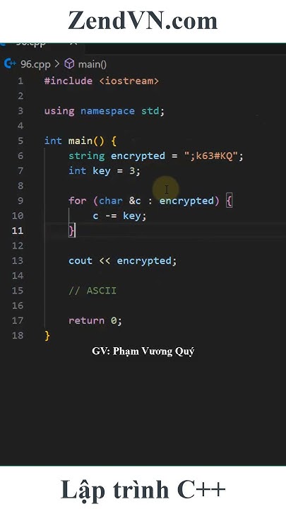 Học C++ - 96 - Giải mã chuỗi đã mã hóa #laptrinh #hoclaptrinh #cplusplus #cpp #c++ - YouTube