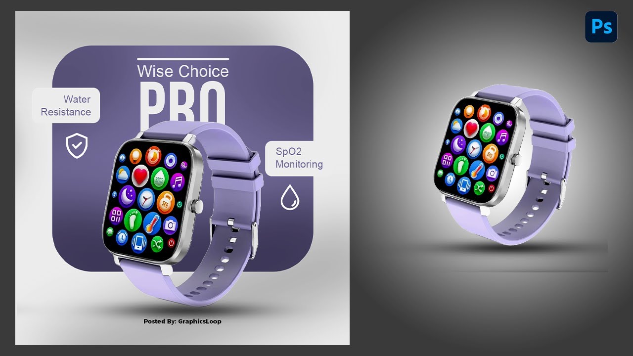 Learn How to Design a Smart Watch Poster in Photoshop - YouTube