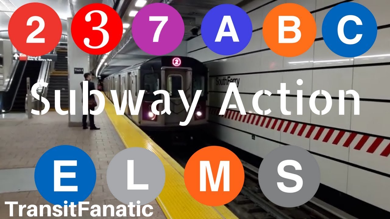 MTA Subway (2)(3)(7)(A)(B)(C)(E)(L)(M)(S) & NIS R160 Train Action - YouTube