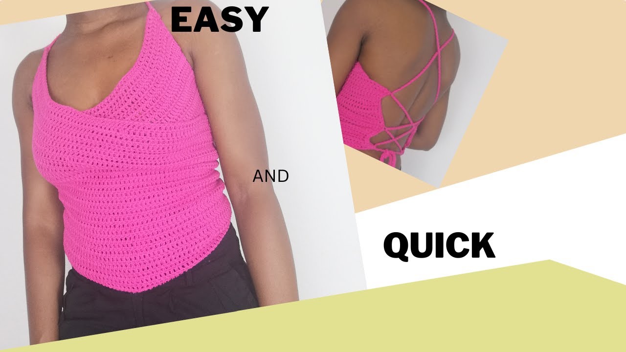 Wrap backless crochet top | Rholy Crochet - YouTube