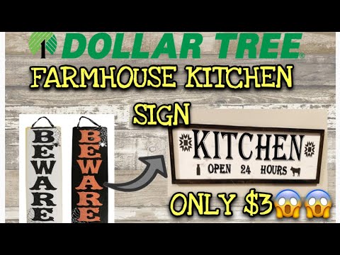DOLLAR TREE FARMHOUSE KITCHEN SIGN | DOLLAR TREE DIY - YouTube
