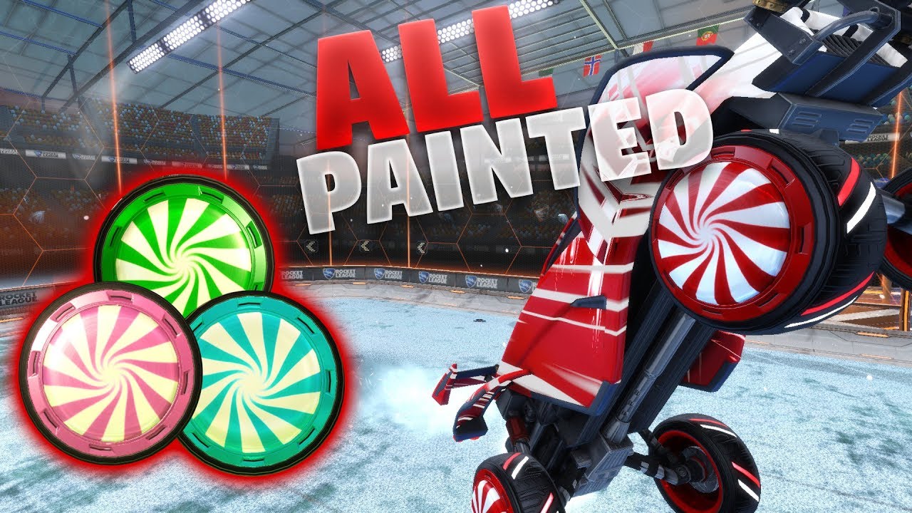 All Painted Peppermint Wheels (Rocket League Showcase) - YouTube