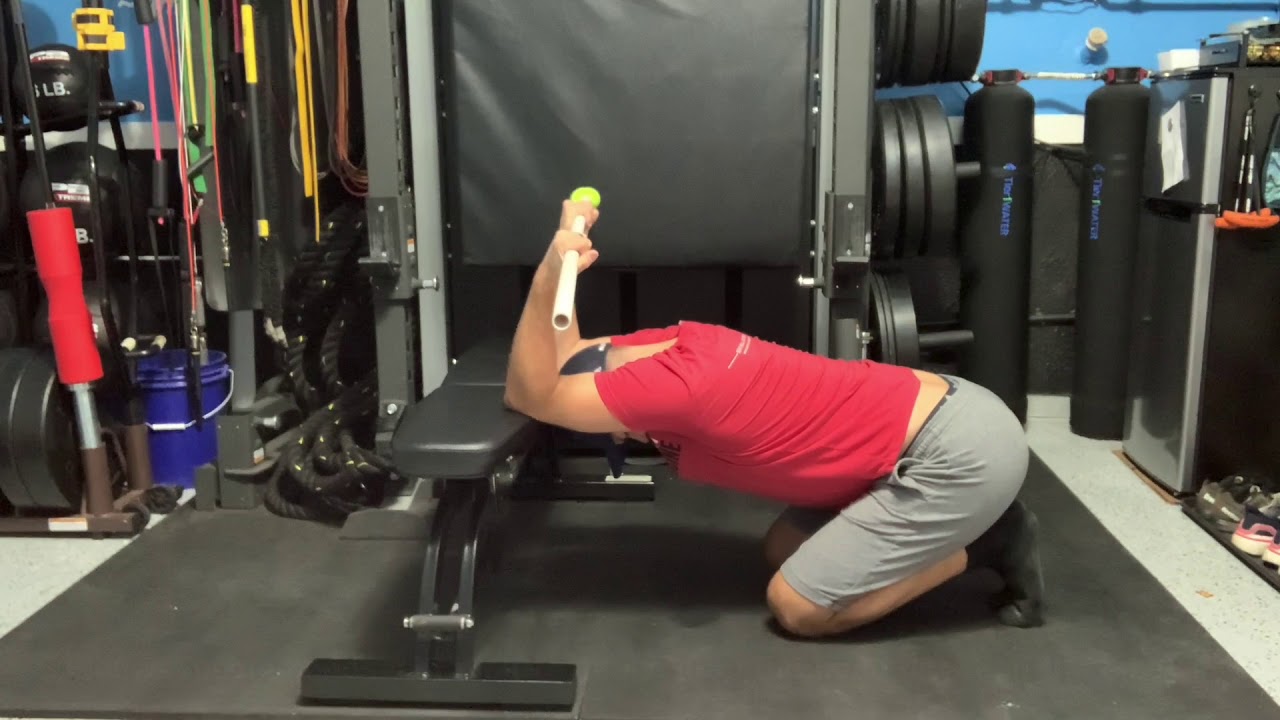 PVC or Dowel Bench T-Spine Mobilization - YouTube