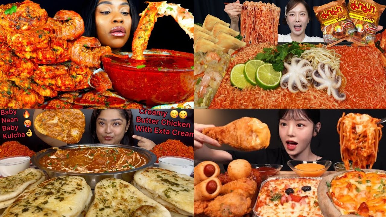 Famous mukbangers eating Compilation big bite's From Different ...