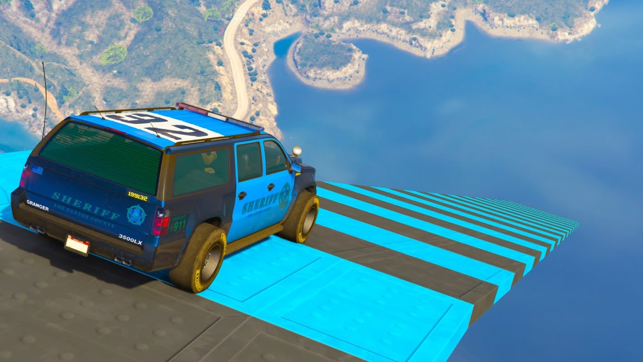 GTA 5 ONLINE MEGA RAMP BLUE AND BLACK !!!!! - YouTube