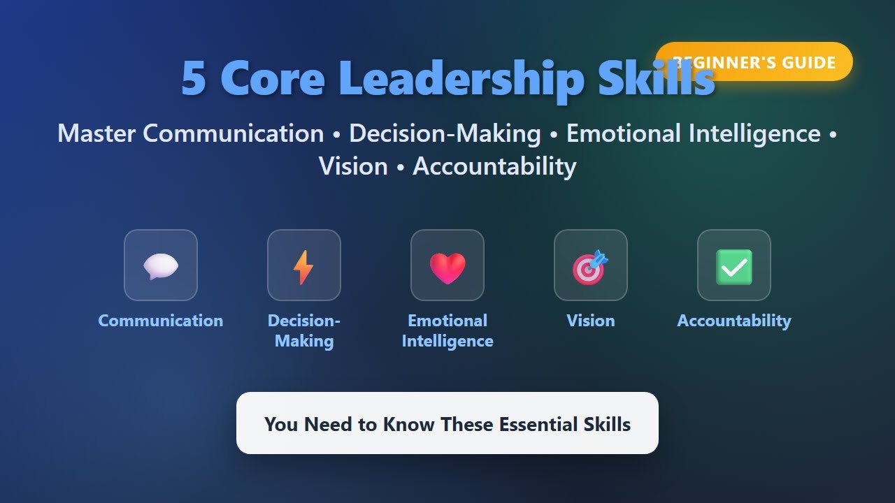 5 Core Leadership Skills: Beginner's Guide - YouTube