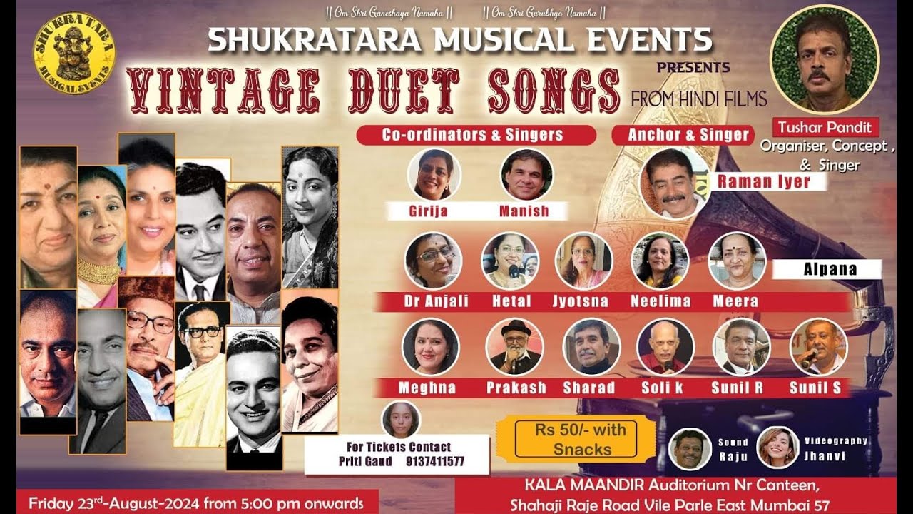 Shukratara Musical Events "Vintage Duet Songs" from Hindi Films - YouTube