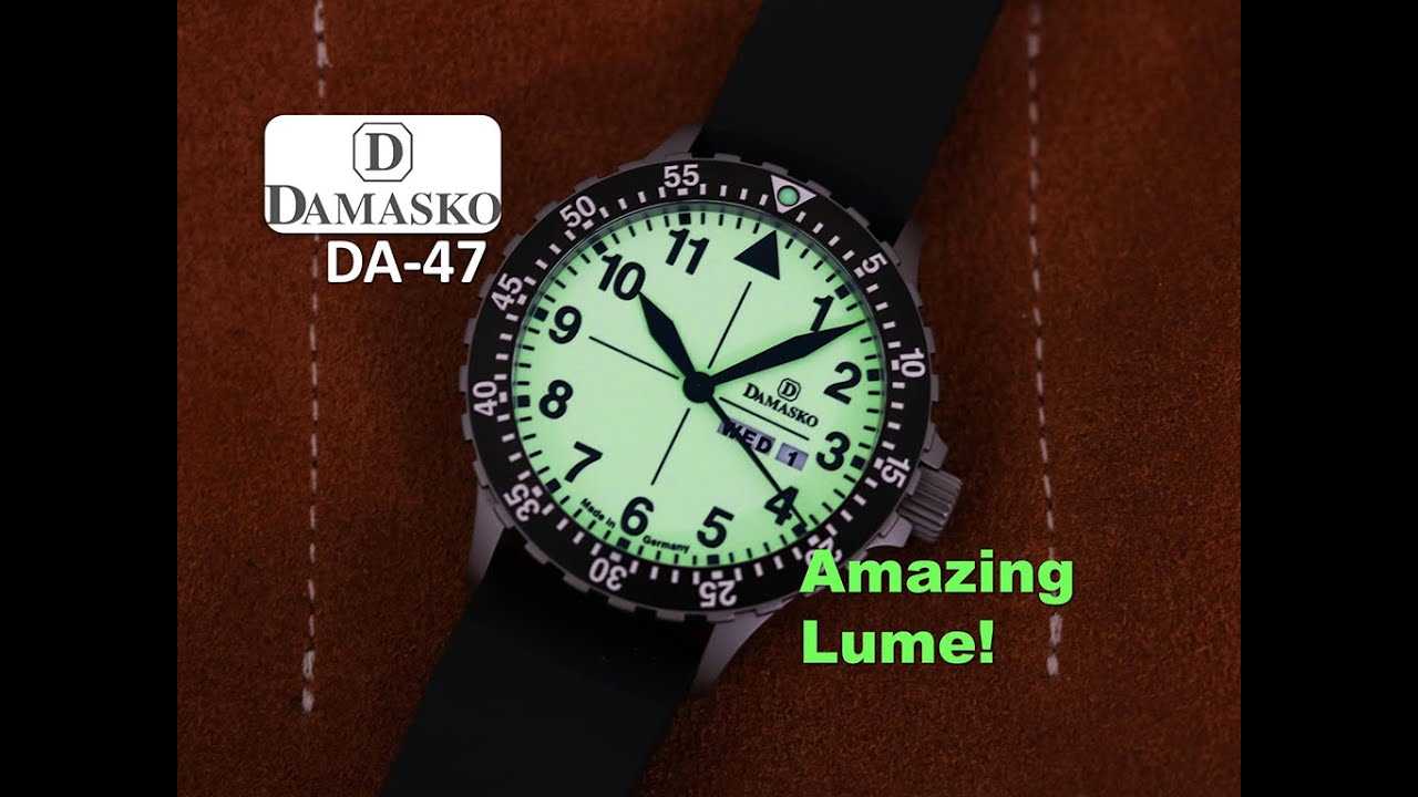 AMAZING LUME! - The Damasko DA47 Pilot Watch (Full Review) - YouTube