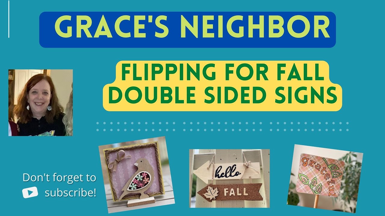 FLIPPING FOR FALL*DOUBLE SIDED SIGNS *DIFFERENT SEASONS - plant stake ...