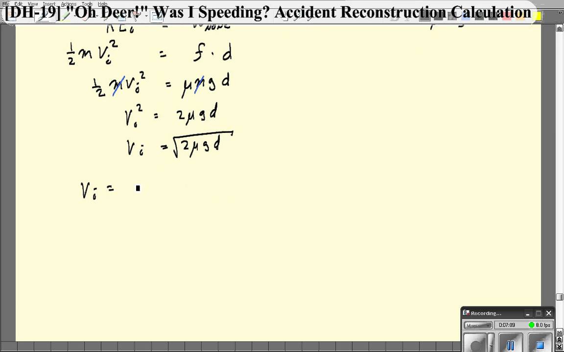 [DH-19] "Oh Deer!" Was I Speeding? Accident Reconstruction Calculation ...