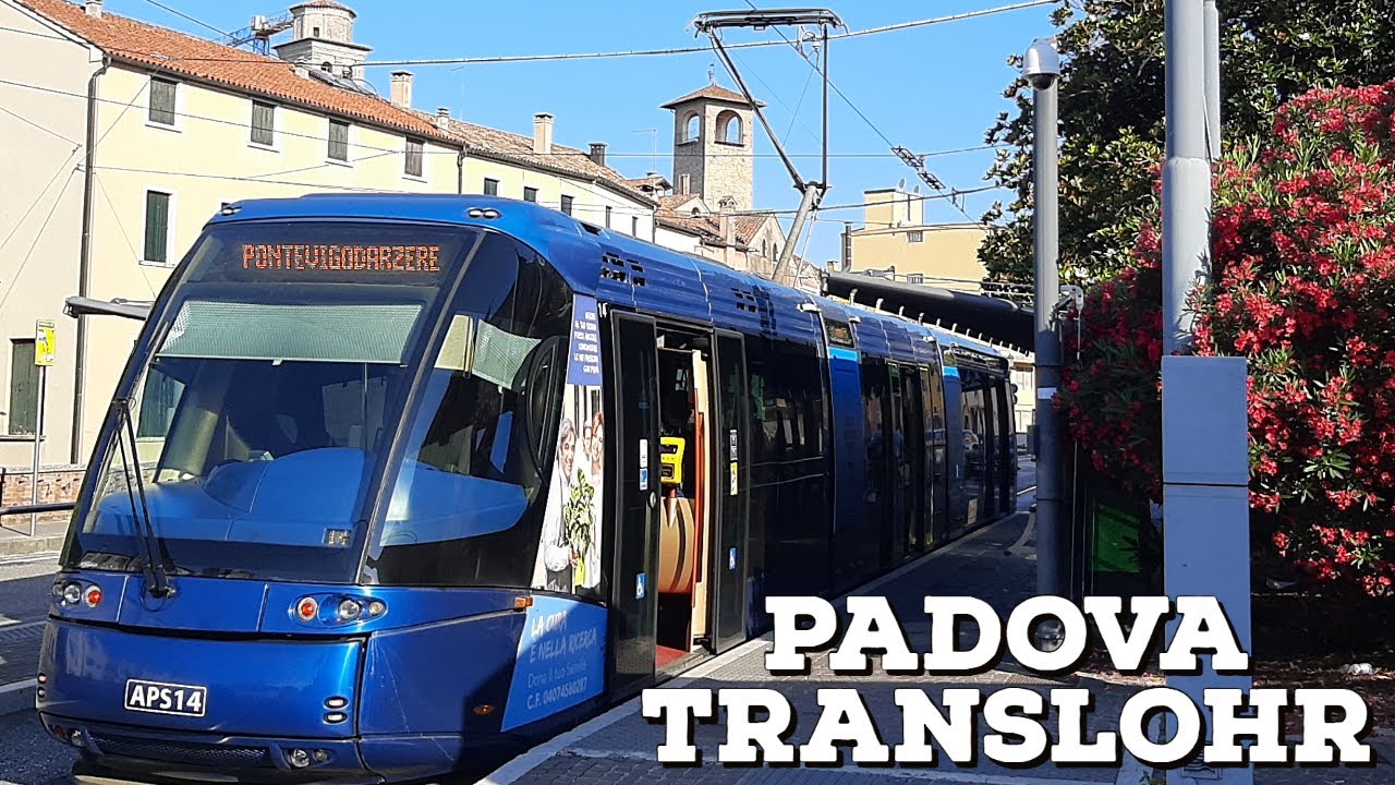 Translohr Tram System Rubber Tired Tramway in Padova, IT - YouTube