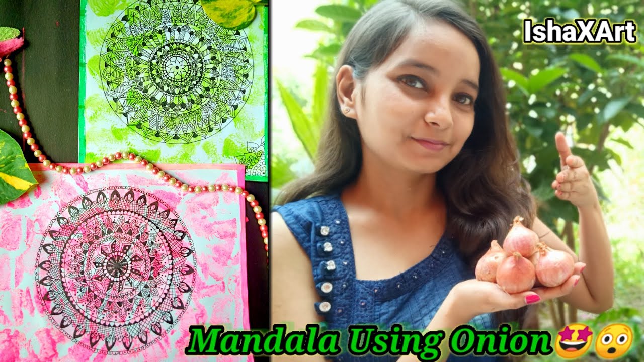 Onion Impression/How to draw mandala art/Onion Painting/Step By Step ...